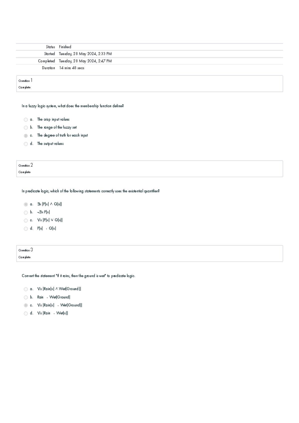 Artificial Intelligence (TIU-UCS-T350) Attempt review LMS-TIU-TE ...