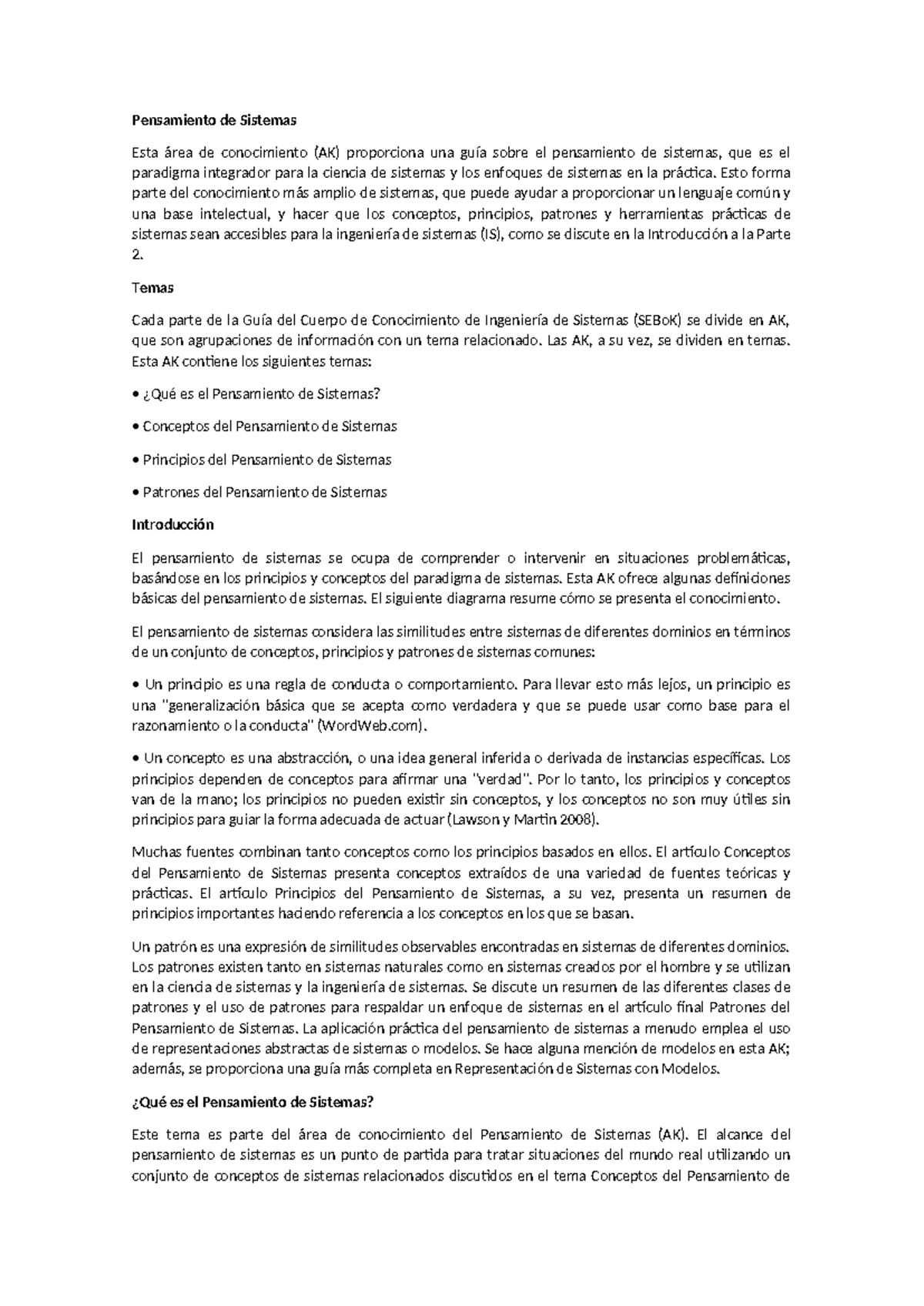 Sebok en español - Resumen Sistémica - Pensamiento de Sistemas Esta ...