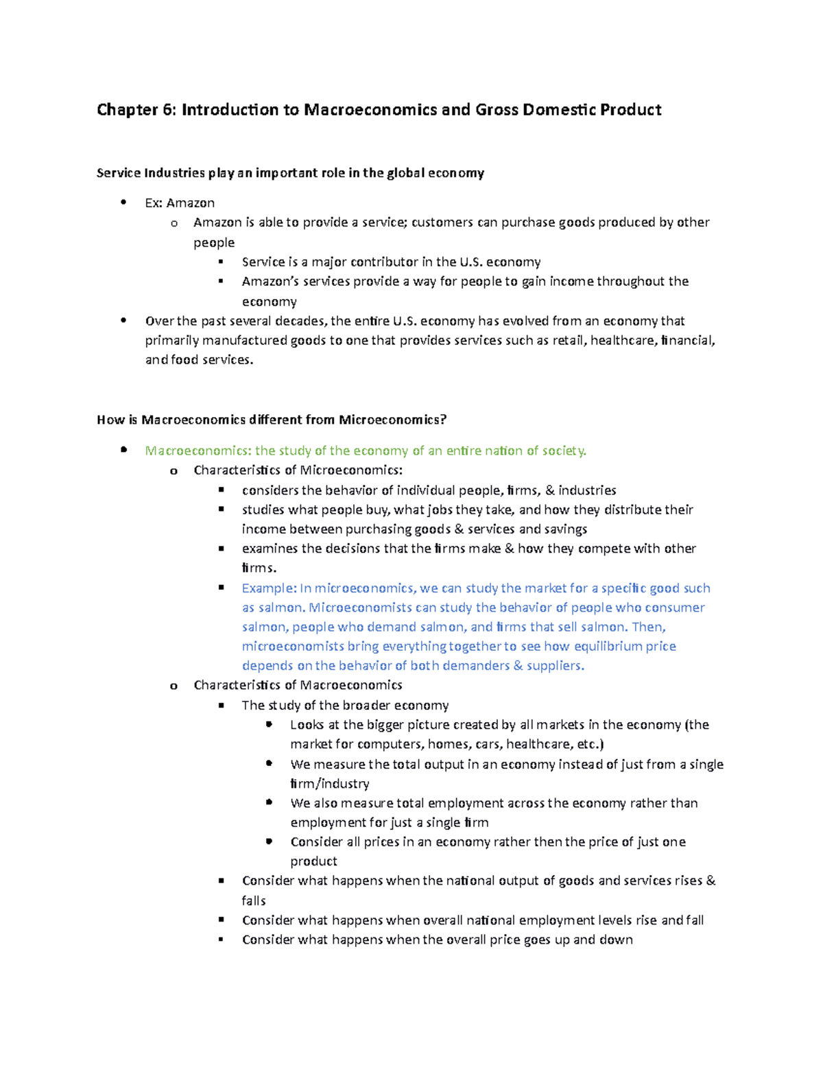 Chapter 6 Textbook Notes - Chapter 6: Introduction to Macroeconomics ...