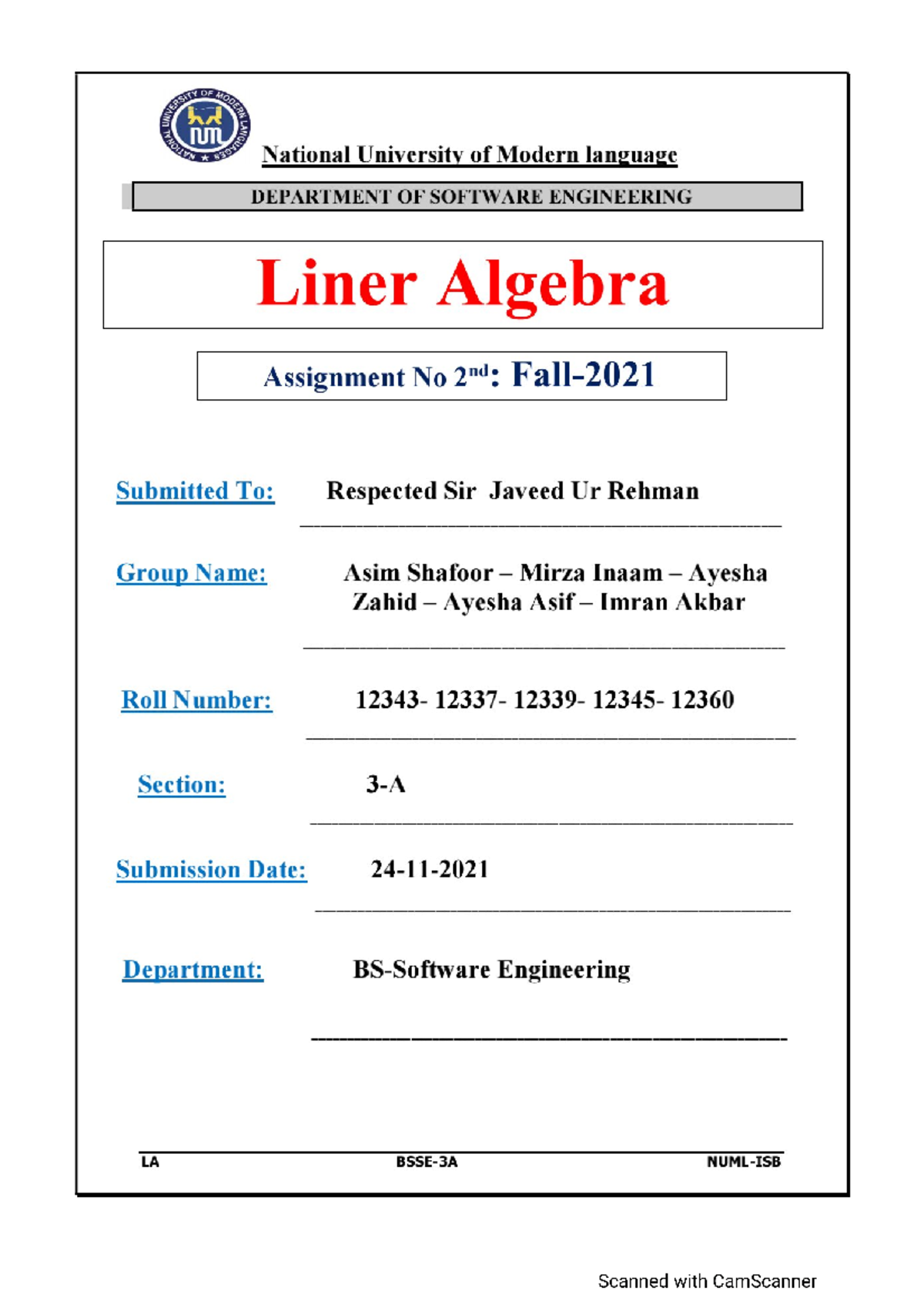 Assignment no2 LA-BSSE 3A - Software Engineering - Studocu