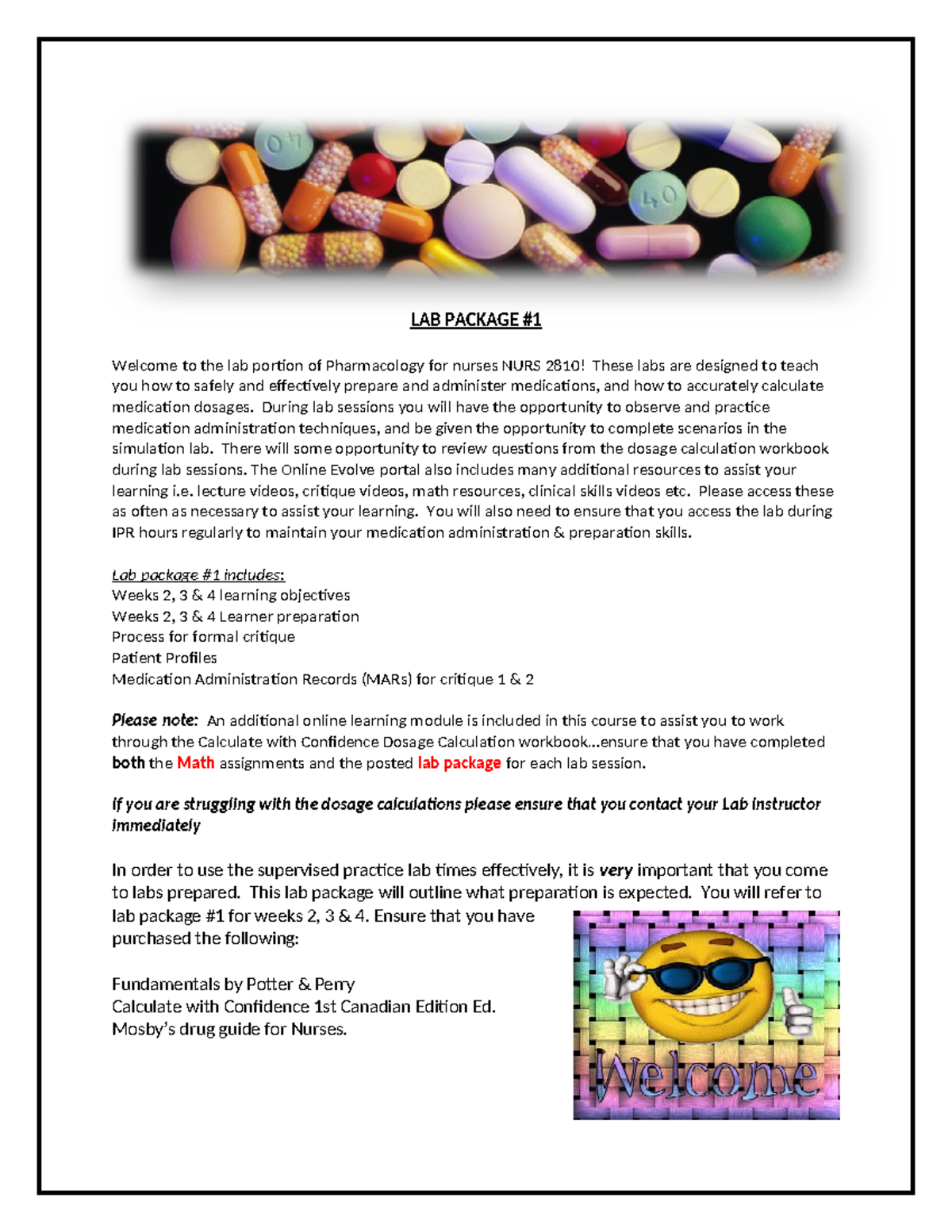 Lab Package #1 2023 - LAB PACKAGE Welcome to the lab portion of ...