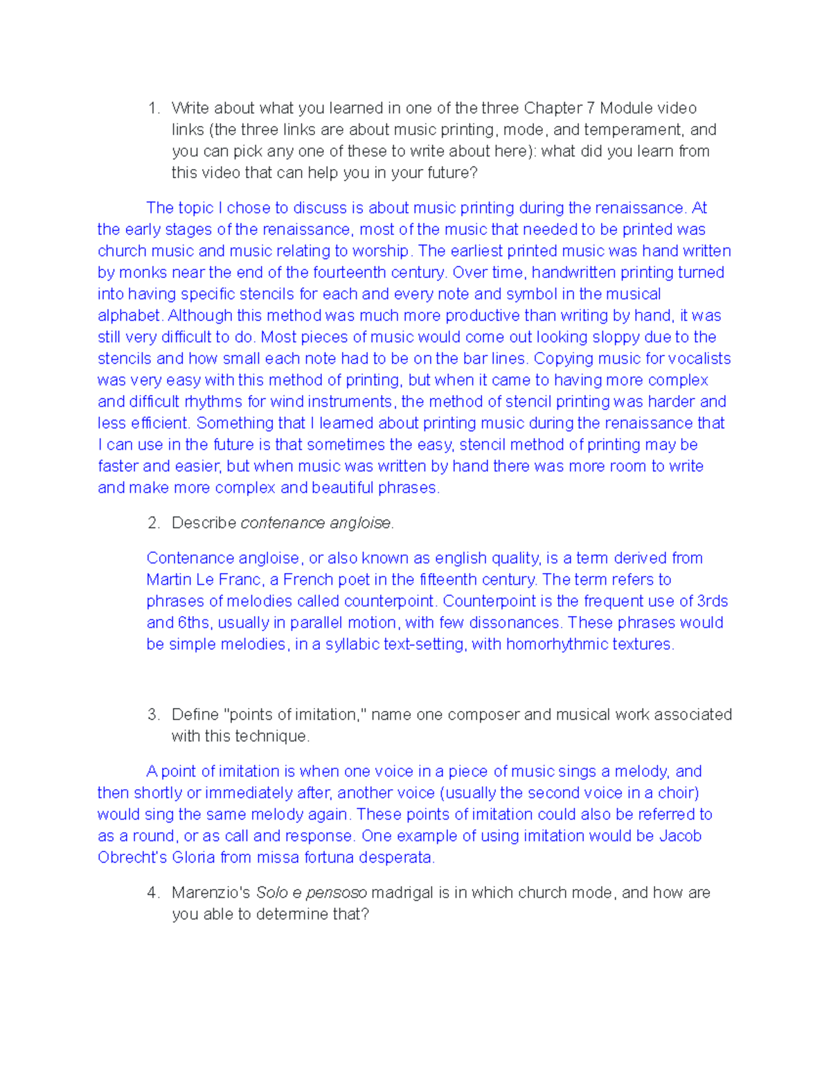 Music History Quiz 2 - N/A - Write about what you learned in one of the ...