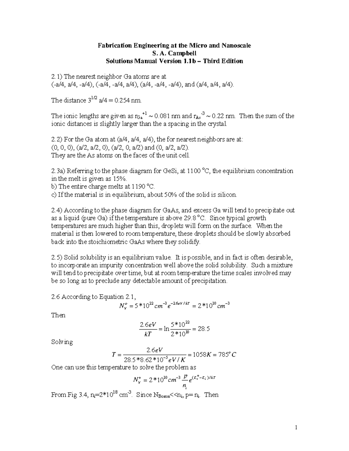 Stephen A. Campbell - Fabrication Engineering at the Micro- and ...