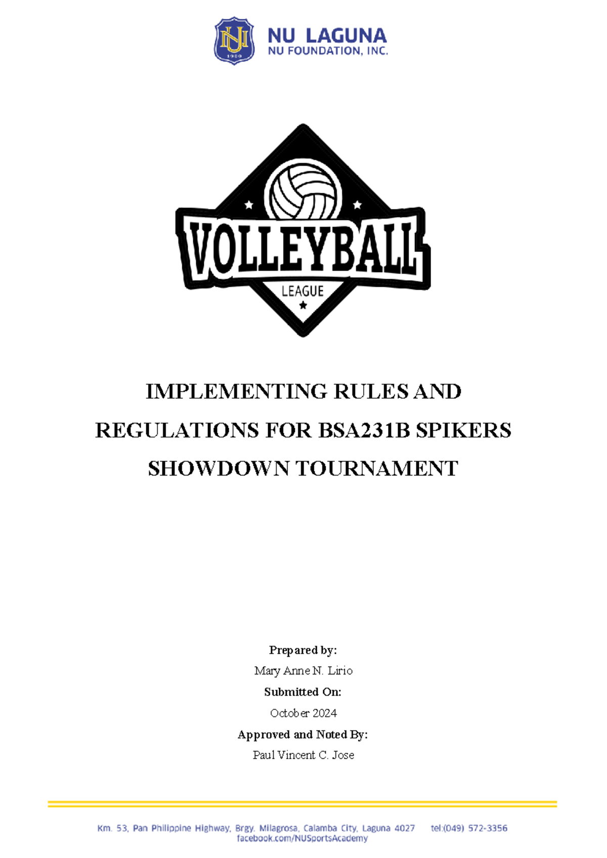 PE Final Interim Vball - VOLLEYBALL TOURNA GUIDELINES - IMPLEMENTING RULES AND REGULATIONS FOR ...