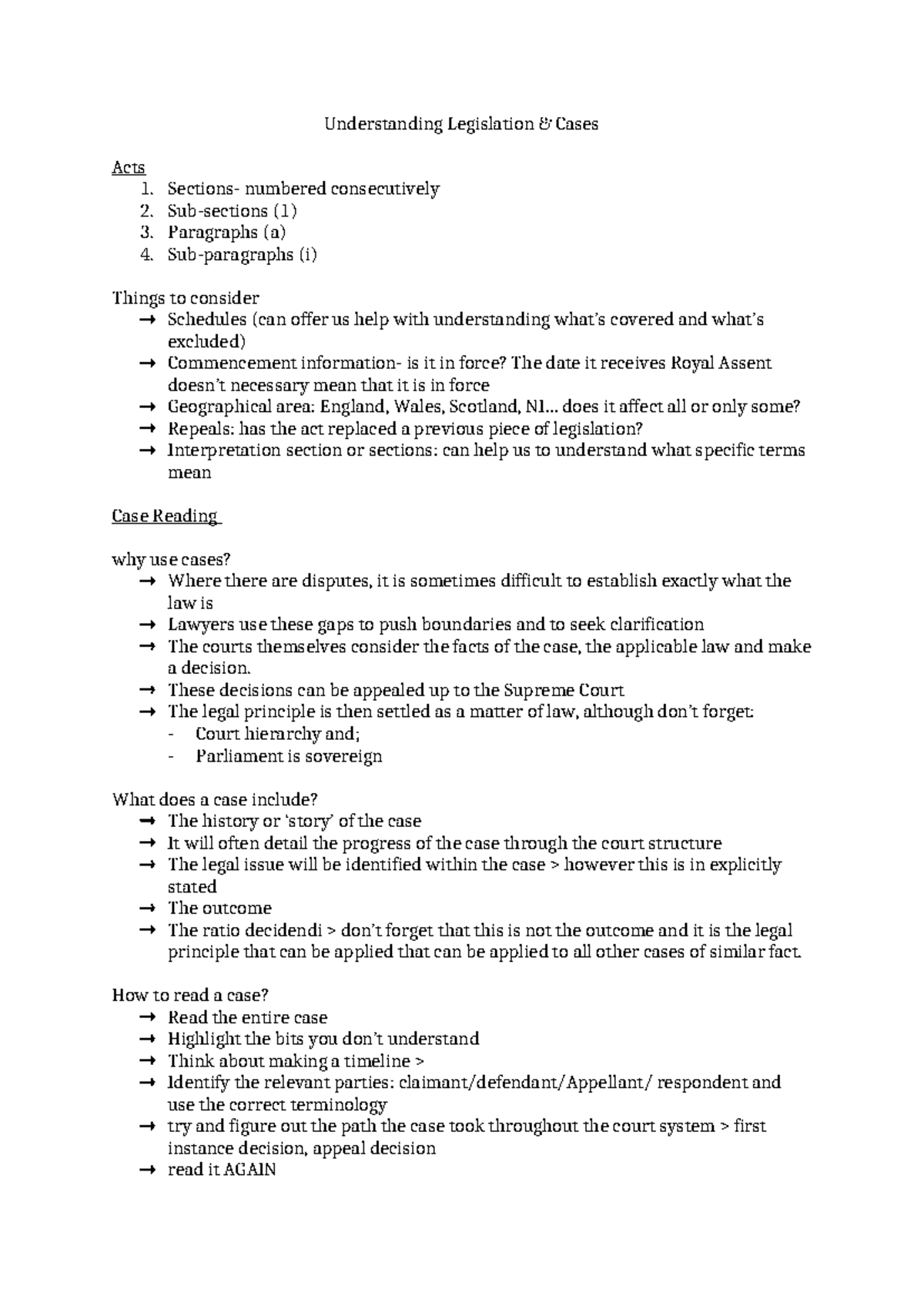 Lecture 4- Understanding Legislation and Cases - Understanding ...