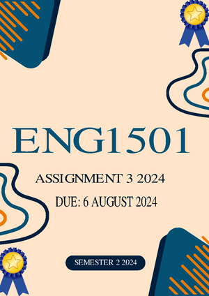 ENG1501 - Unisa - Foundations in English Literary Studies - Studocu