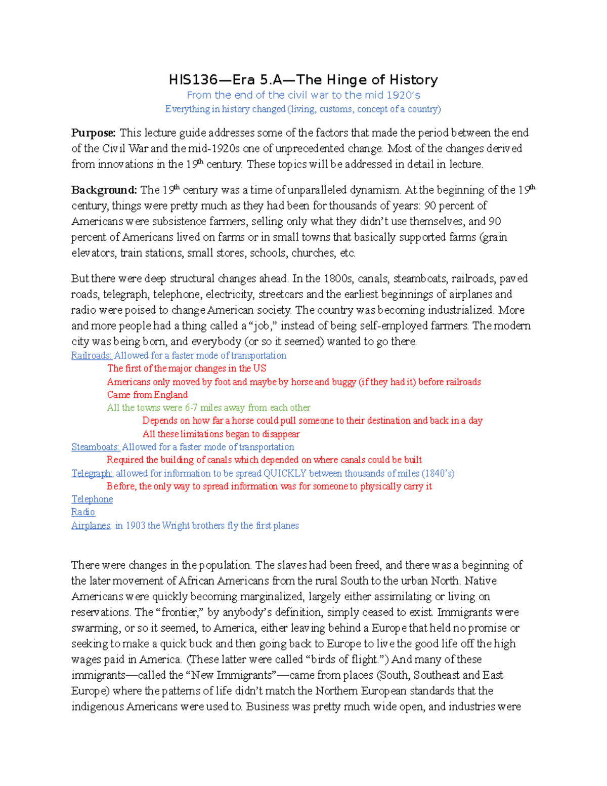 HIS136-Era 5.A-The Hinge of History - HIS136—Era 5—The Hinge of History ...