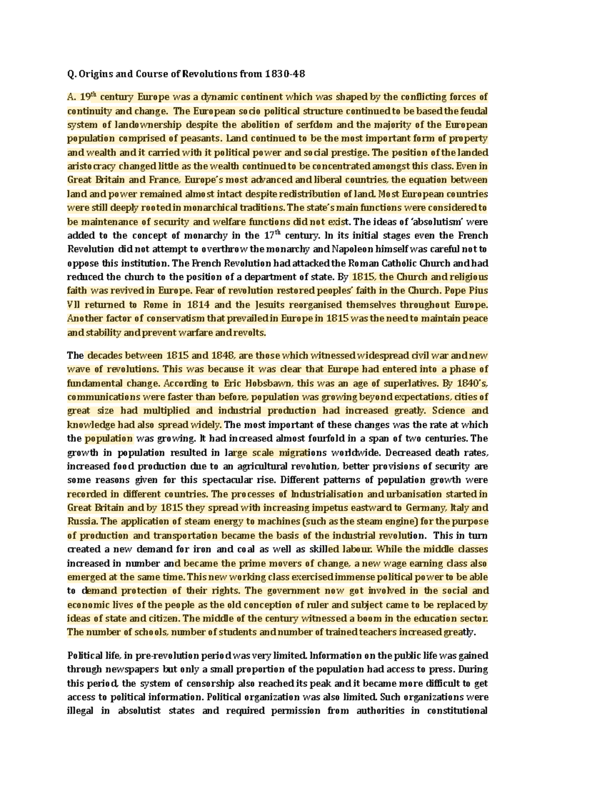 1848 Revolutionary and radical movements 1830-1848 copy - Q. Origins ...