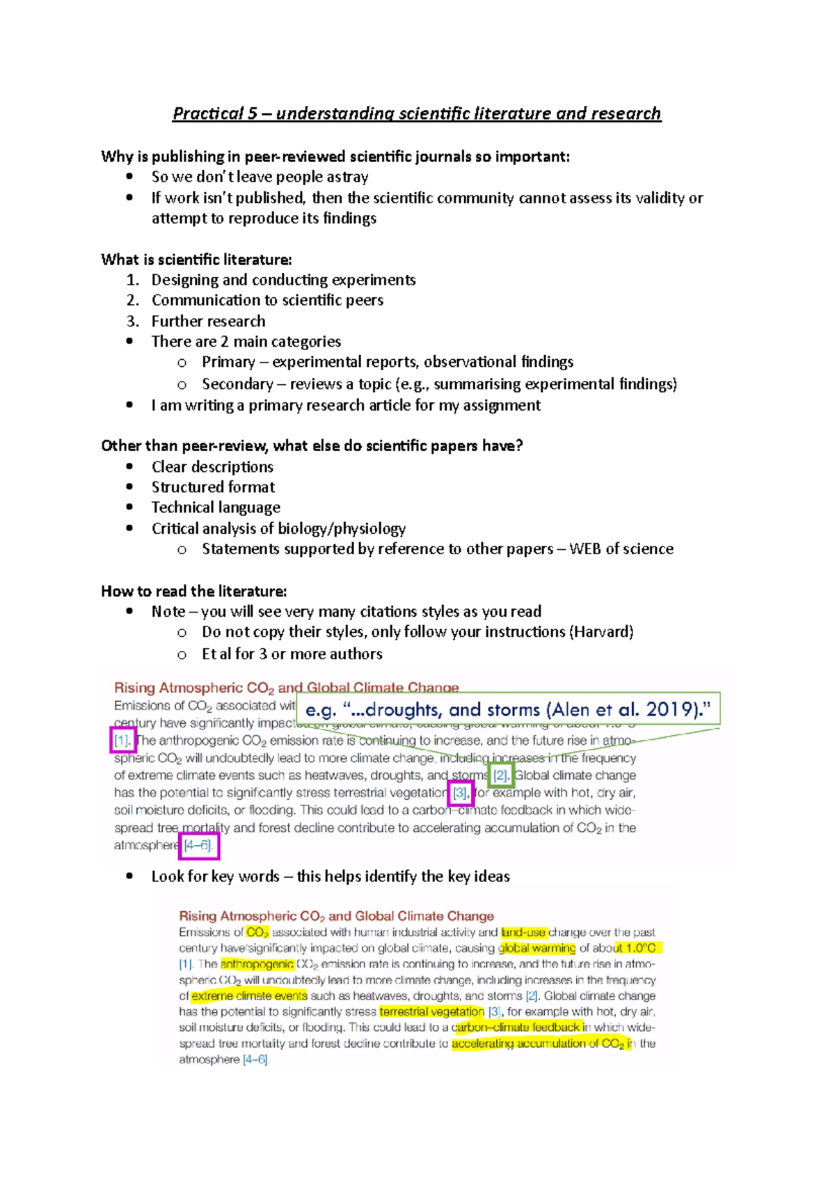 Practical 5 – understanding scientific literature and research ...