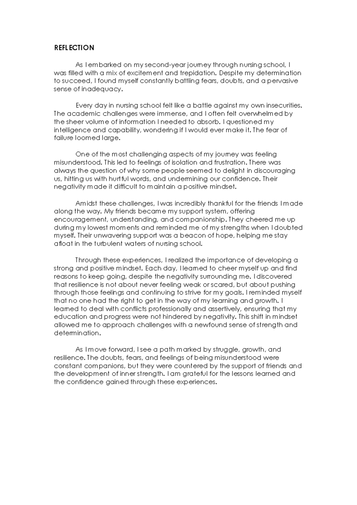 Reflection - Summary Physical Science - REFLECTION As I embarked on my ...