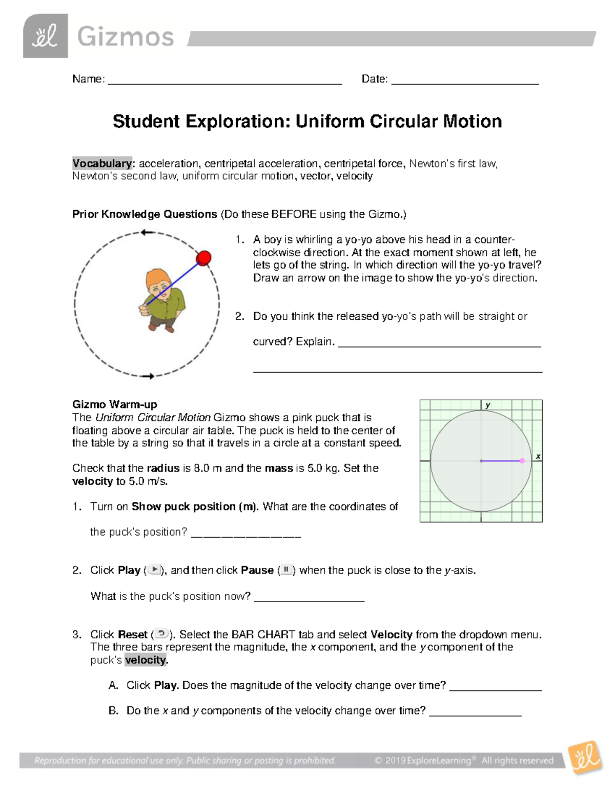 Uniform Circular Motion SE - Name ...