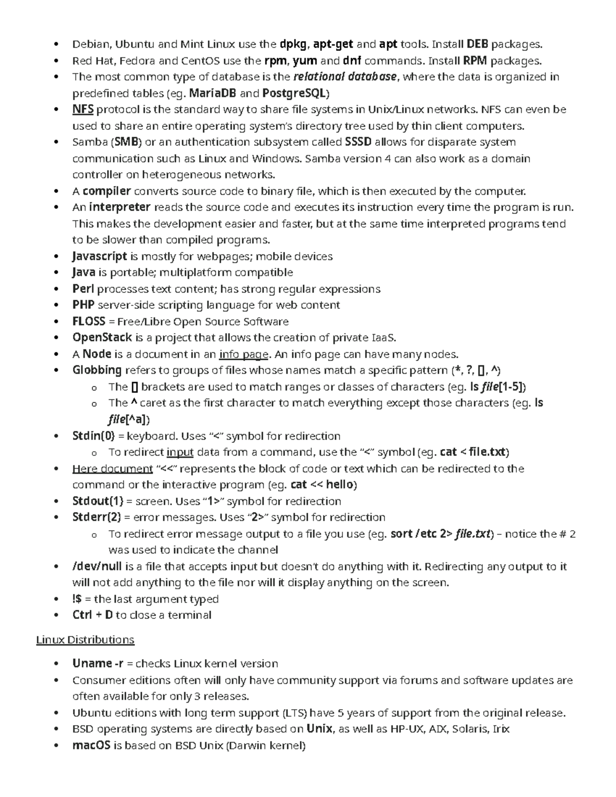 D281 Notes - Debian, Ubuntu and Mint Linux use the dpkg, apt-get and ...