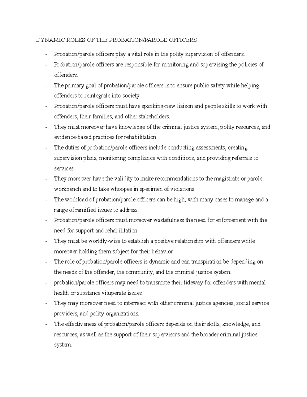 Dynamic Roles OF THE Probation Notes 1 - DYNAMIC ROLES OF THE PROBATION ...