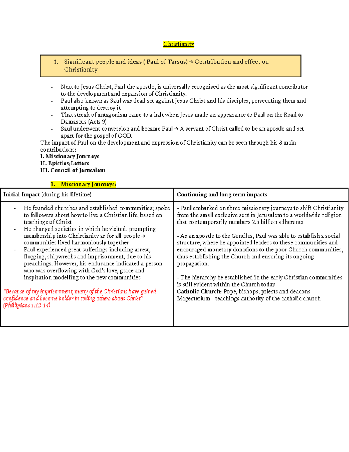 Christianity - Significant people and ideas ( Paul of Tarsus) → ...