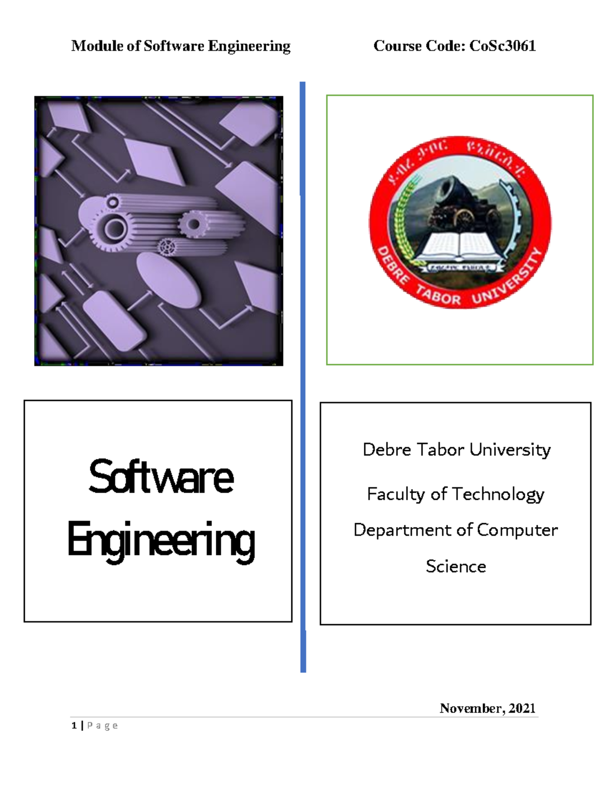 Software engineering Module 2021 - November, 2021 Software Engineering ...
