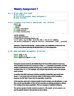 Homework assignment 8 completed - ENGR 1330 - Studocu