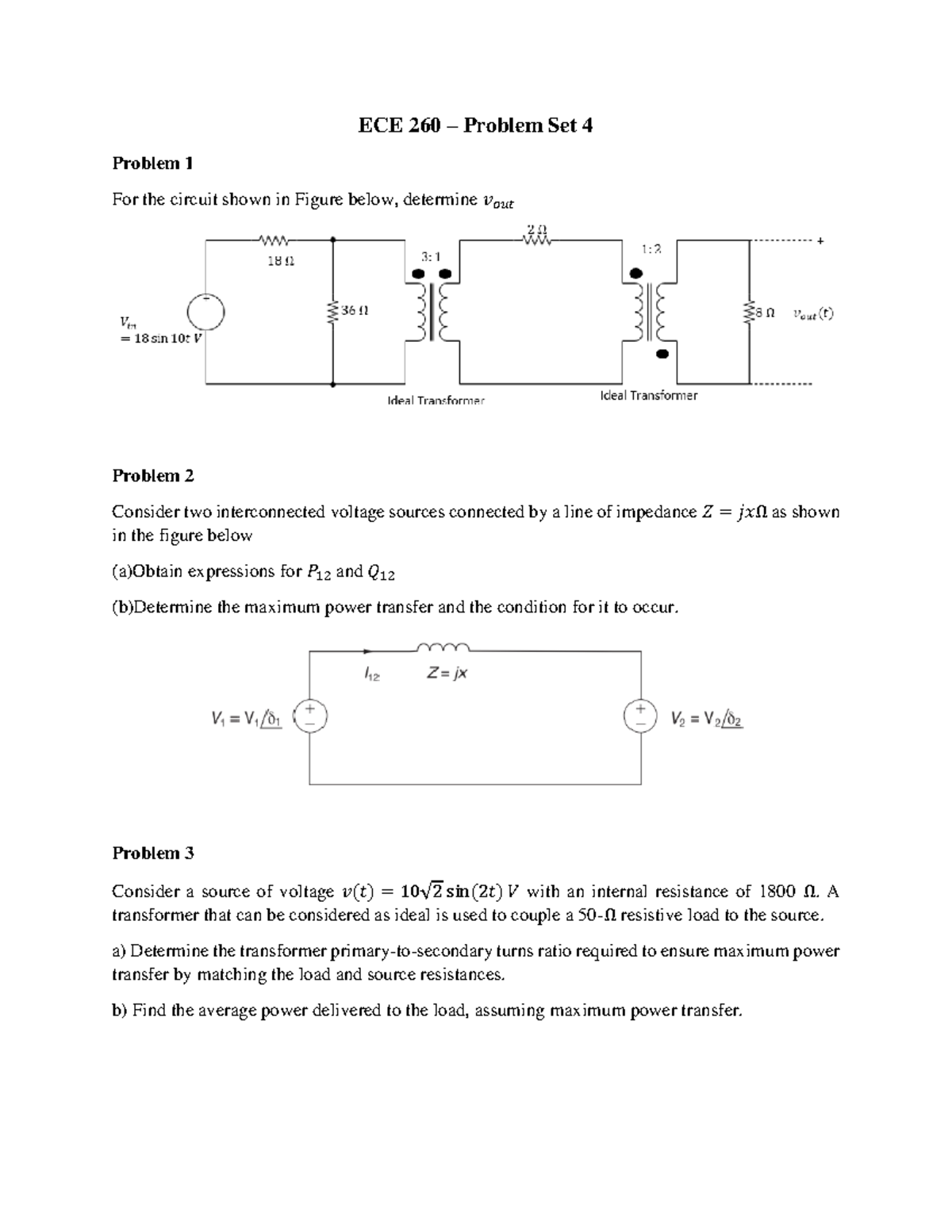 Problem Set 4 - Instructor: Sahar Azad - ECE 260 – Problem Set 4 ...