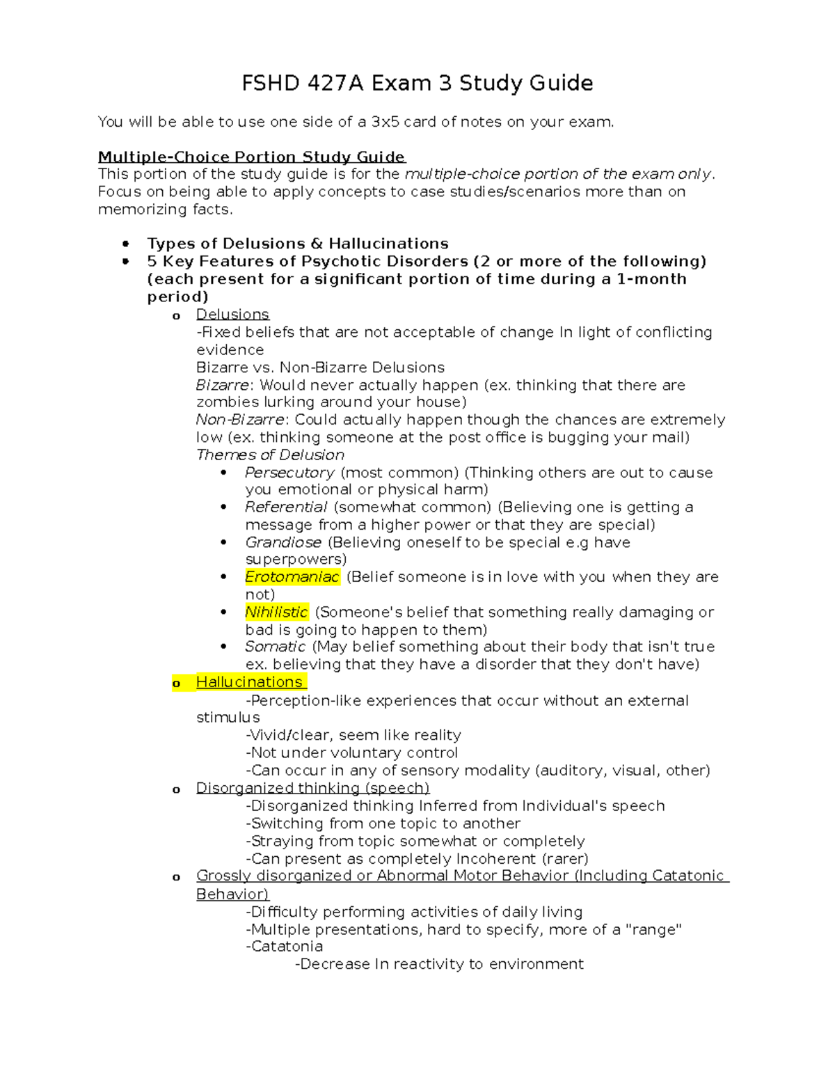 FSHD427A Exam 3 Study Guide Spring 21 - FSHD 427A Exam 3 Study Guide ...