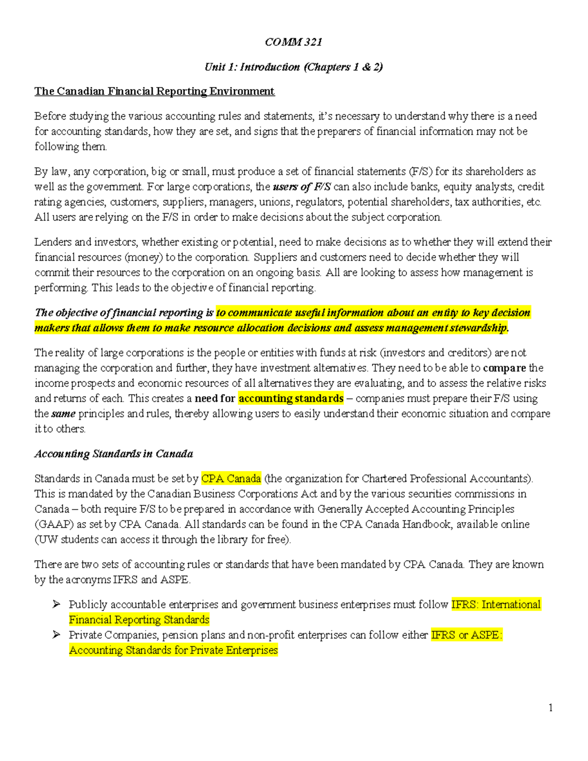 COMM 321 Unit 1 Introduction - COMM 321 Unit 1: Introduction (Chapters ...