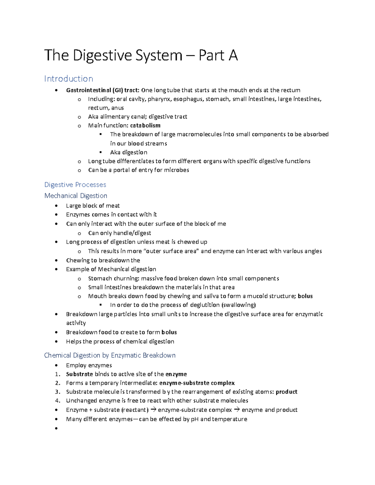 The Digestive System Pt. A - The Digestive System – Part A Introduction ...