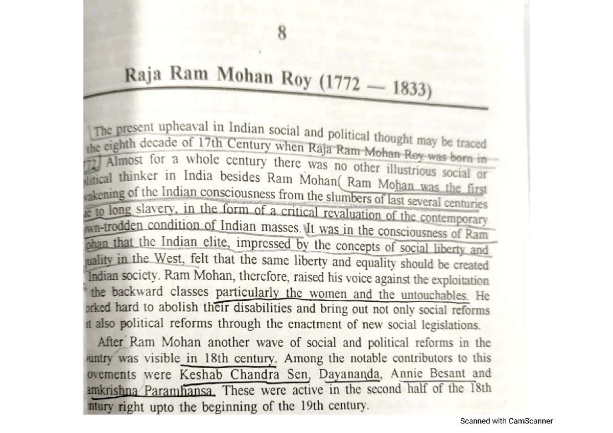 Ram Mohan Roy - Sharma & Sharma - political science hons - Studocu