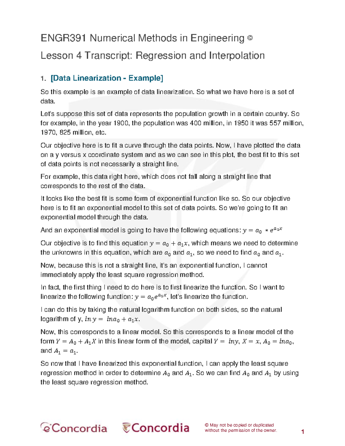 ENGR391 L04 02 04 Example 02 - 1 © May not be copied or duplicated without the permission of the ...