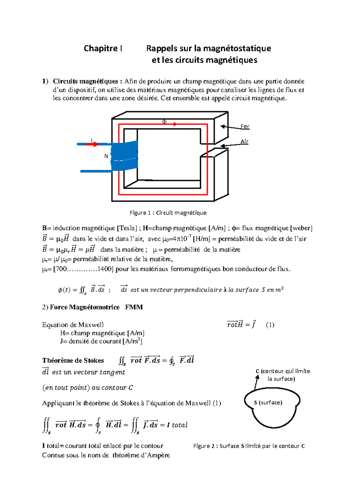 Chapitre 1 Electrotechnique fondamentale 2 - Chapitre I Rappels sur la ...