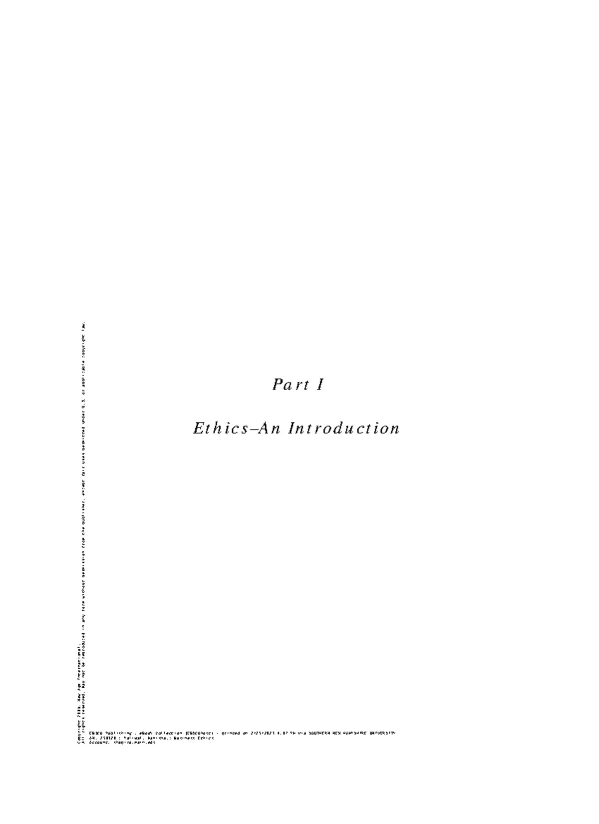 Paliwal Manisha 2006 Part IEthics An Introduc Business Ethics - Part I ...