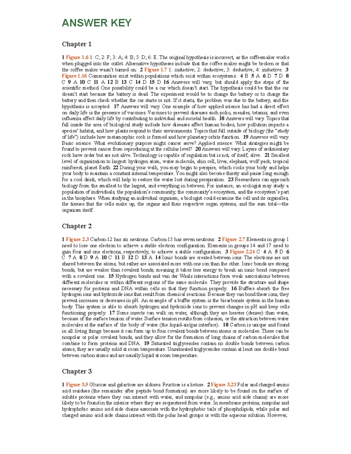 Chapter 1-5 bio reviewer - ANSWER KEY Chapter 1 1 Figure 1 1: C; 2: F ...