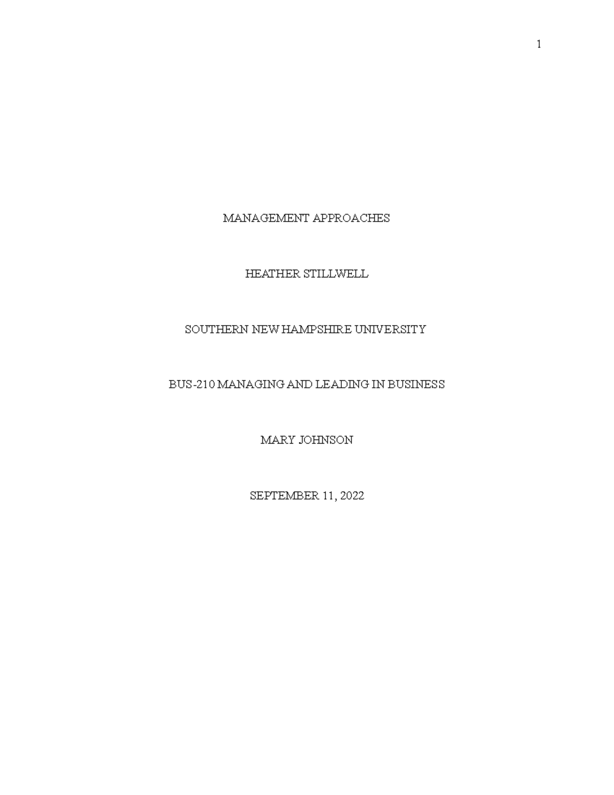 2-3 Assignment Management Approaches Template - MANAGEMENT APPROACHES ...