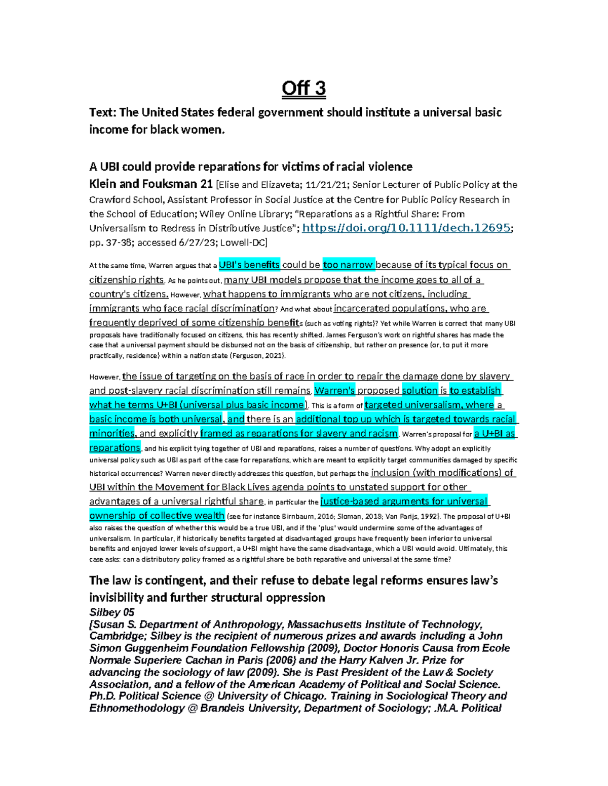 1NC Berkeley 23 R1 - blubber. - Off 3 Text: The United States federal ...