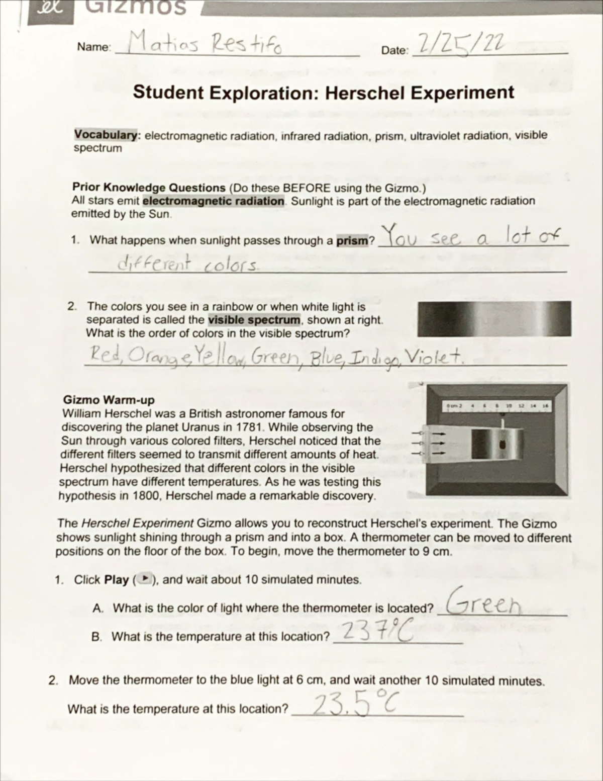 Gizmos Student Exploration Worksheet - Studocu