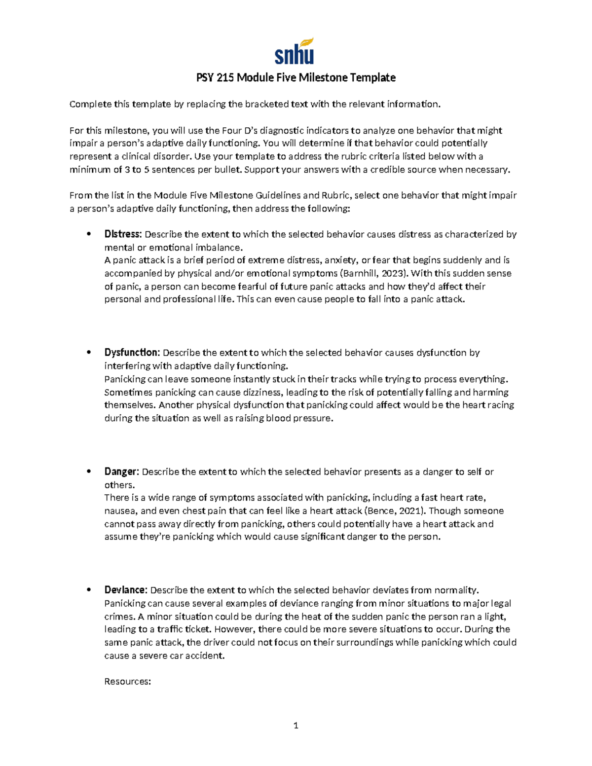 PSY 215 Module Five Milestone Template - PSY 215 Module Five Milestone ...