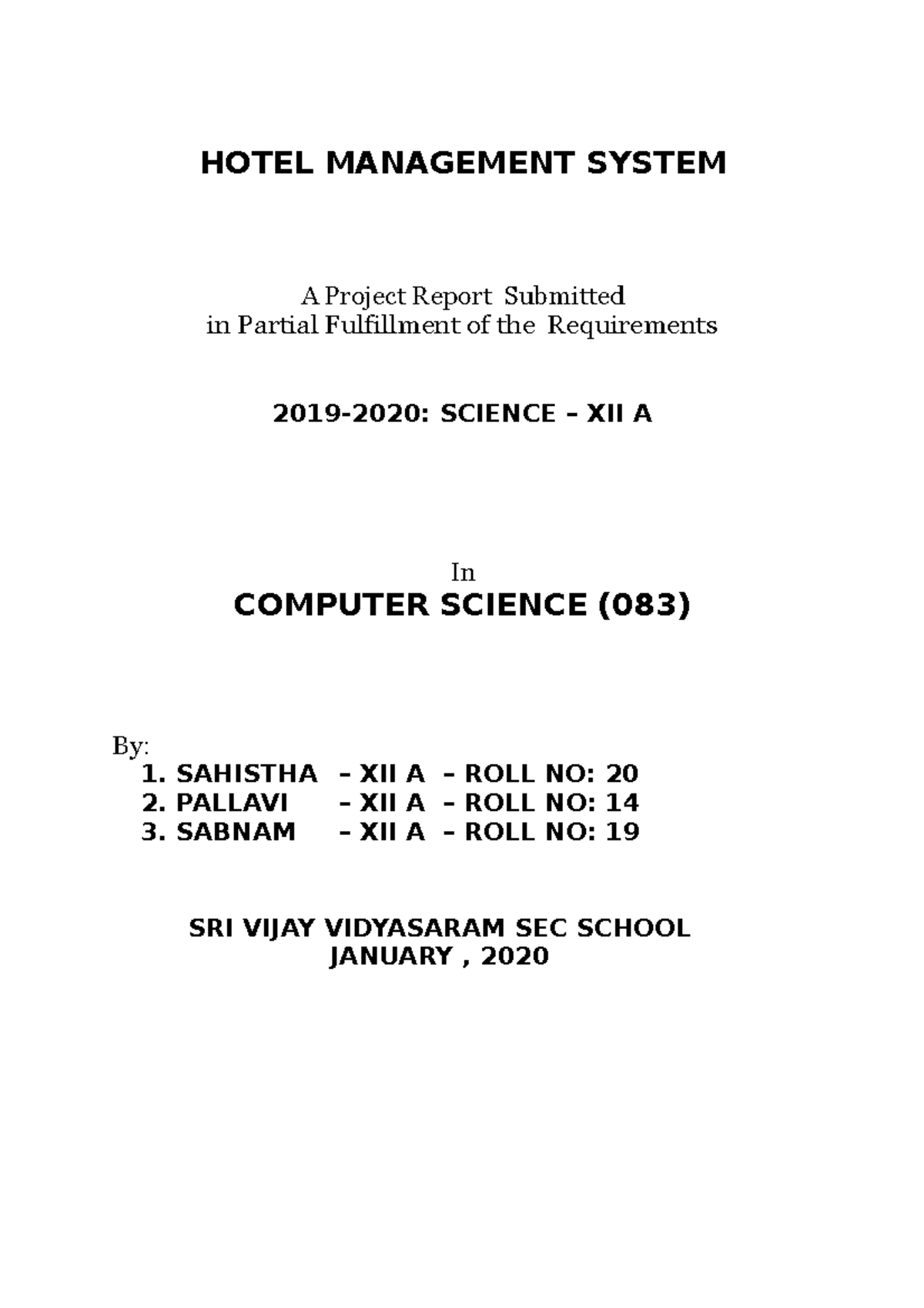 1. Project hotel-management-report-converted - HOTEL MANAGEMENT SYSTEM ...
