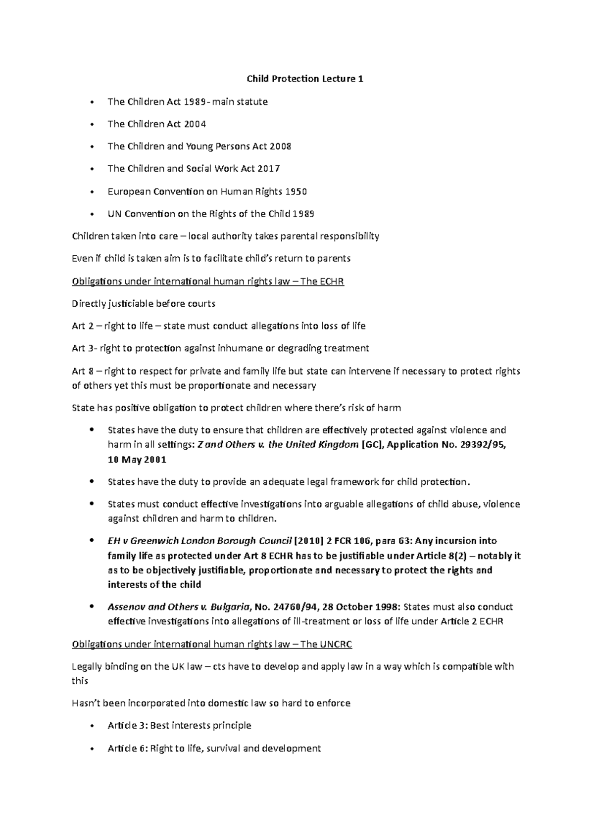 Child Protection Children Act 1989 - Child Protection Lecture 1 The ...