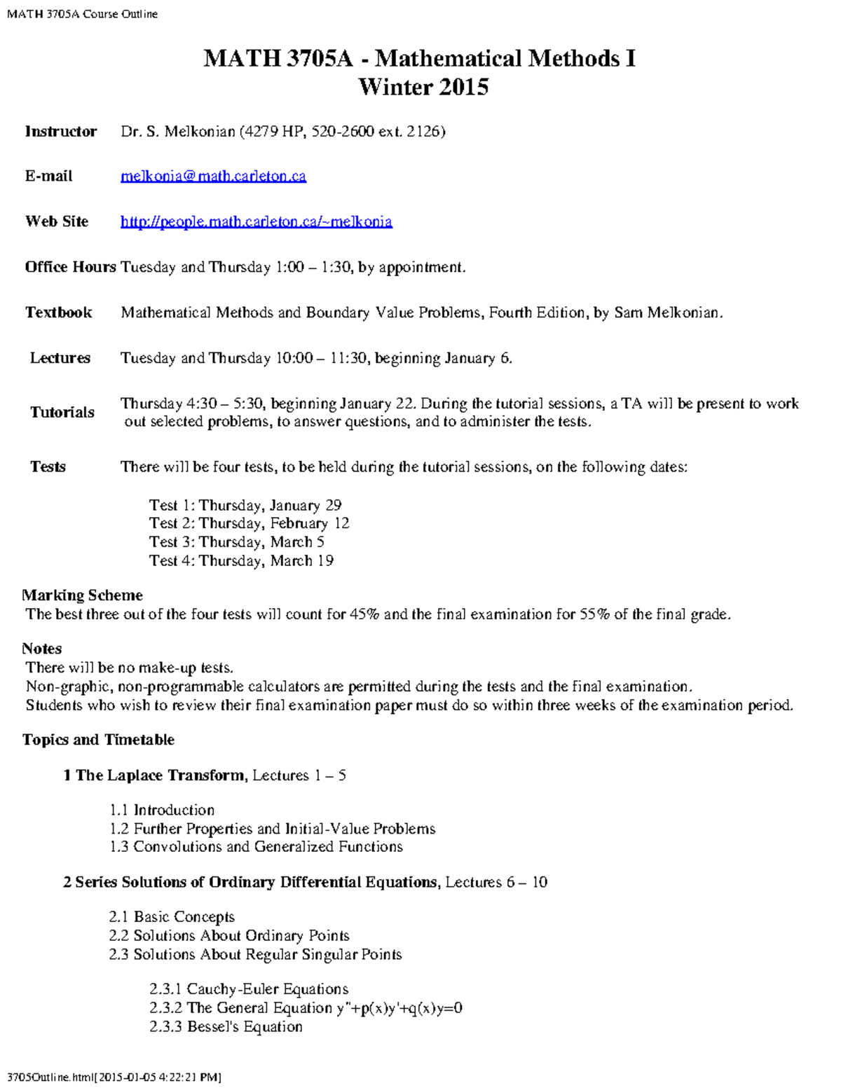 314211250 MATH 3705A W15 - MATH 3705A Course Outline 3705Outline[2015 ...