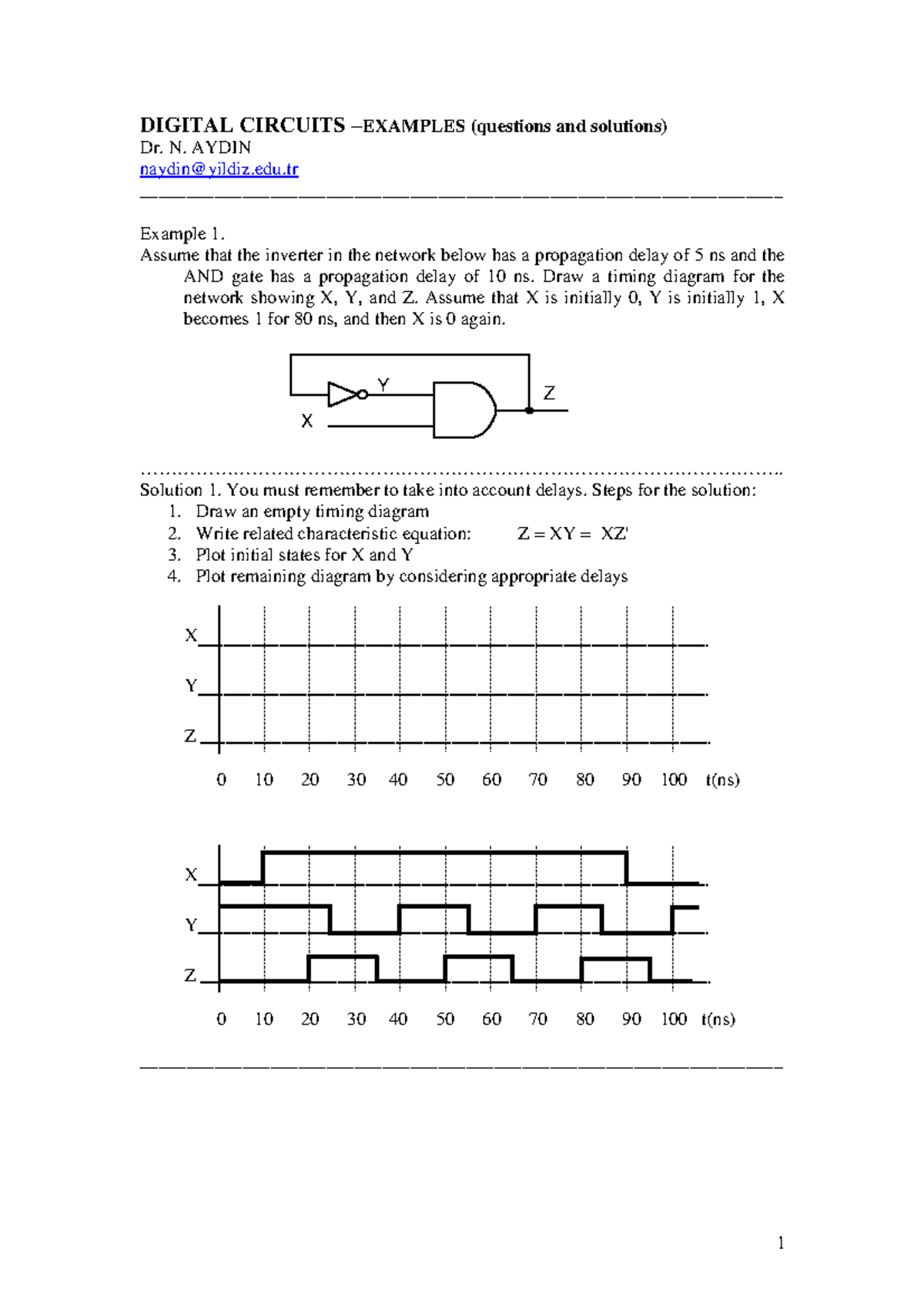 Digital design examples - DIGITAL CIRCUITS –EXAMPLES (questions and ...