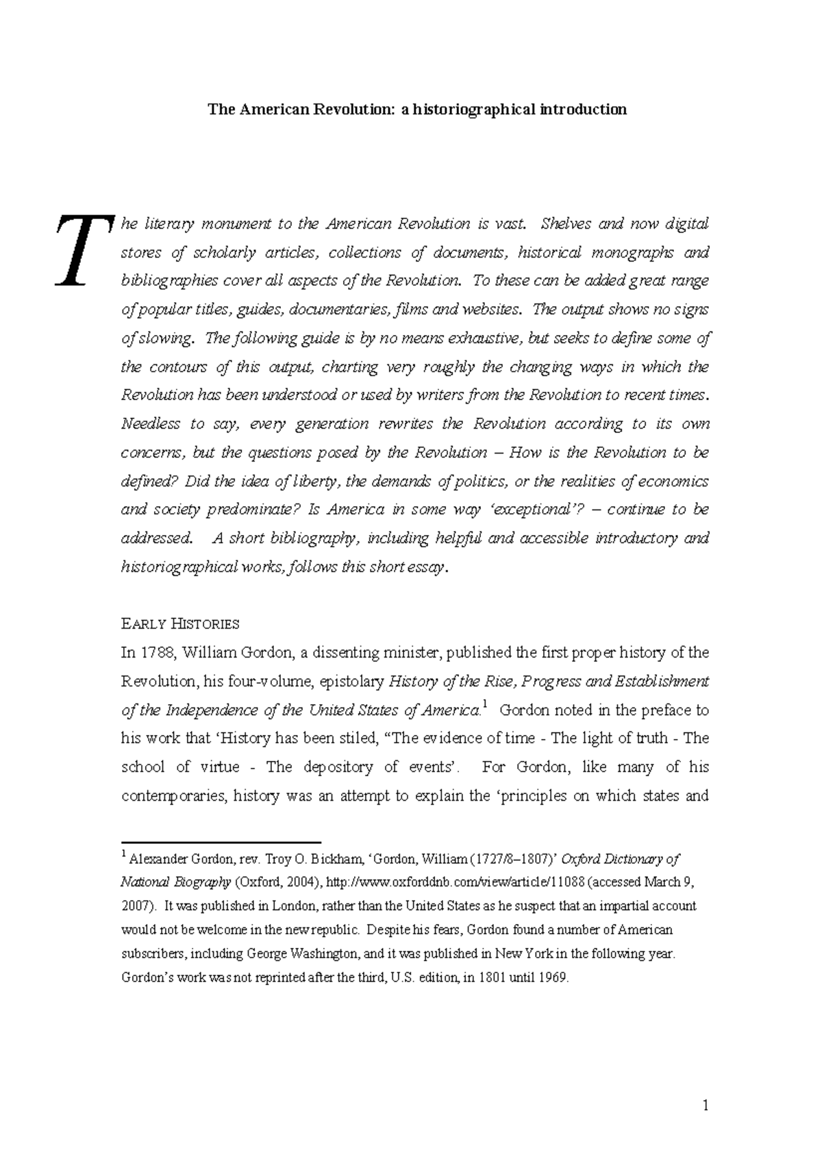 The American Revolution historiography - The American Revolution: a ...