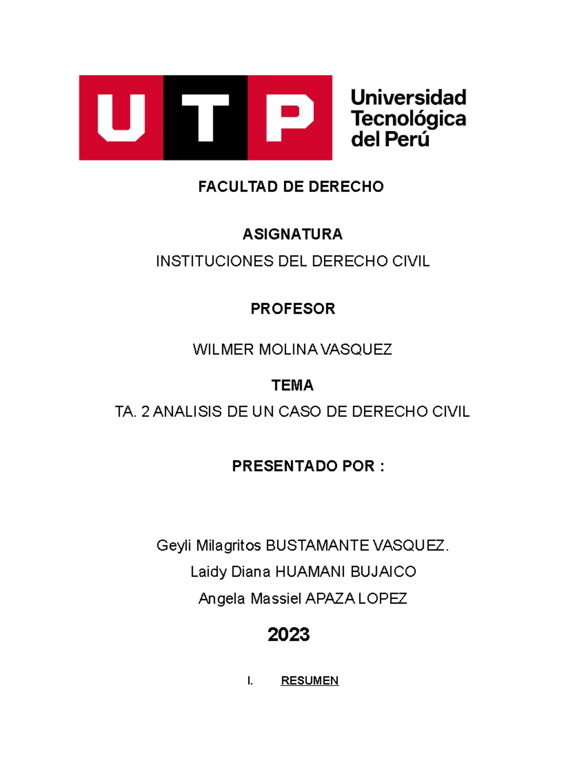So11 Inst Dd Cc Trabajo 3 1 Facultad De Derecho Asignatura