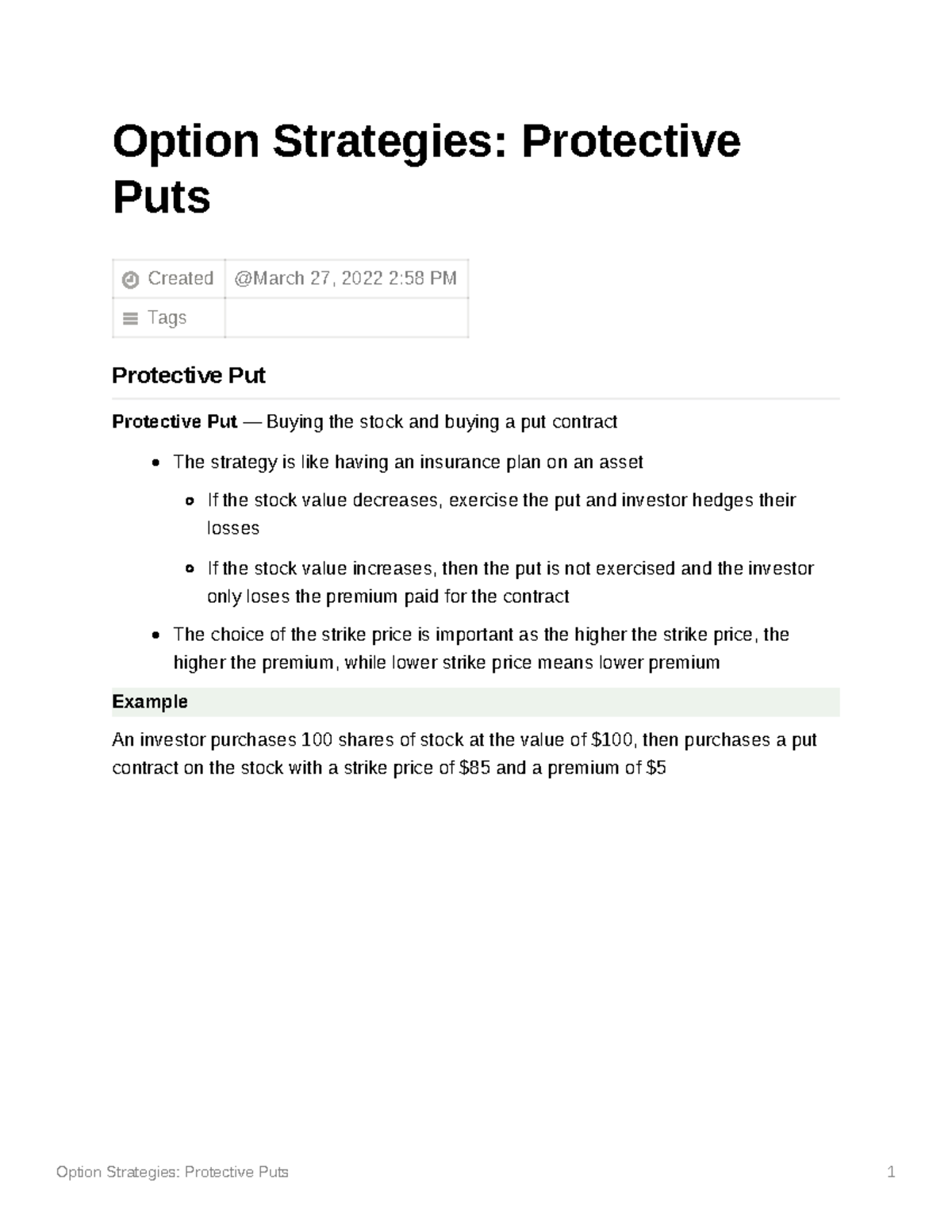 Option Strategies Protective Puts - Option Strategies: Protective Puts ...