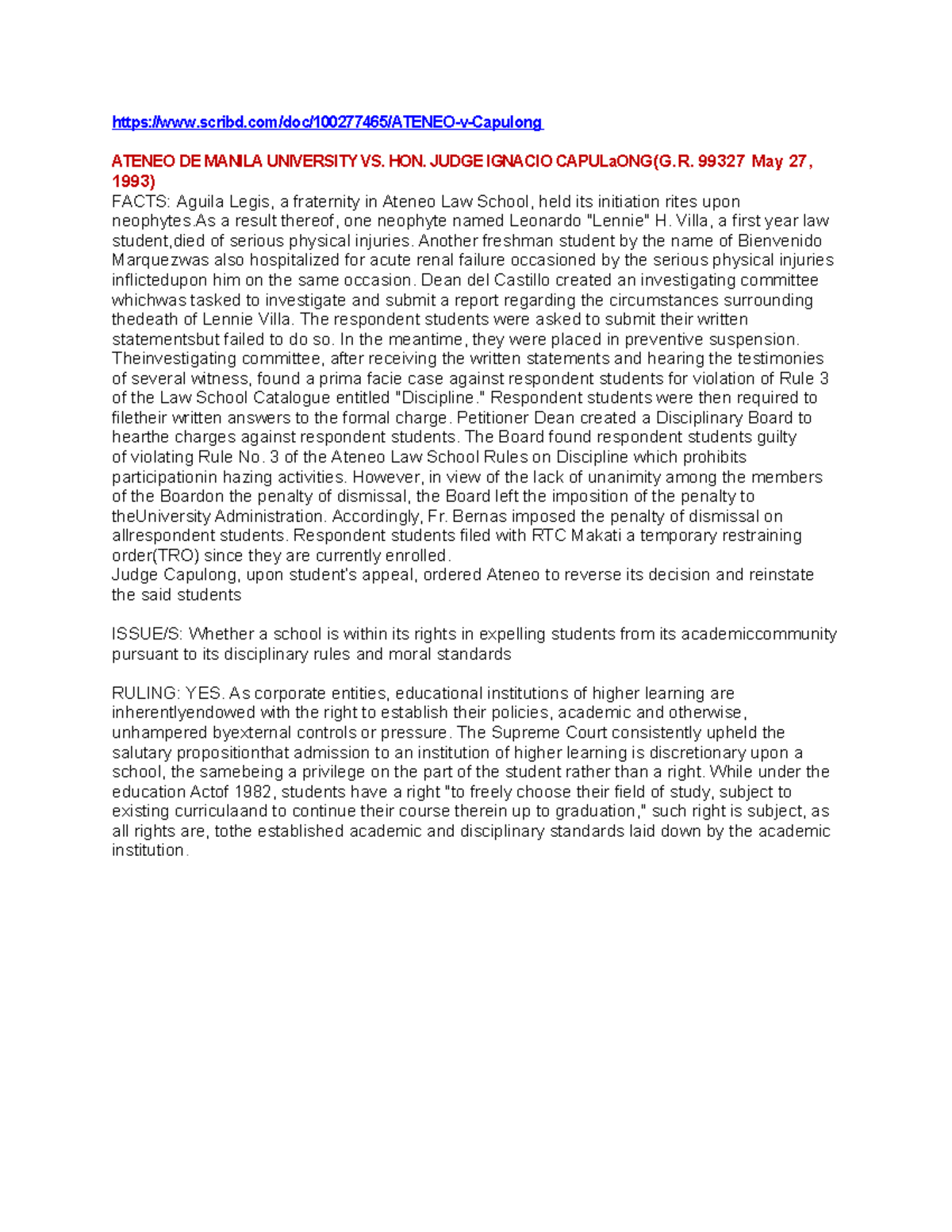 Ateneo-vs-capulong - admu vs capulong - scribd/doc/100277465/ATENEO-v ...