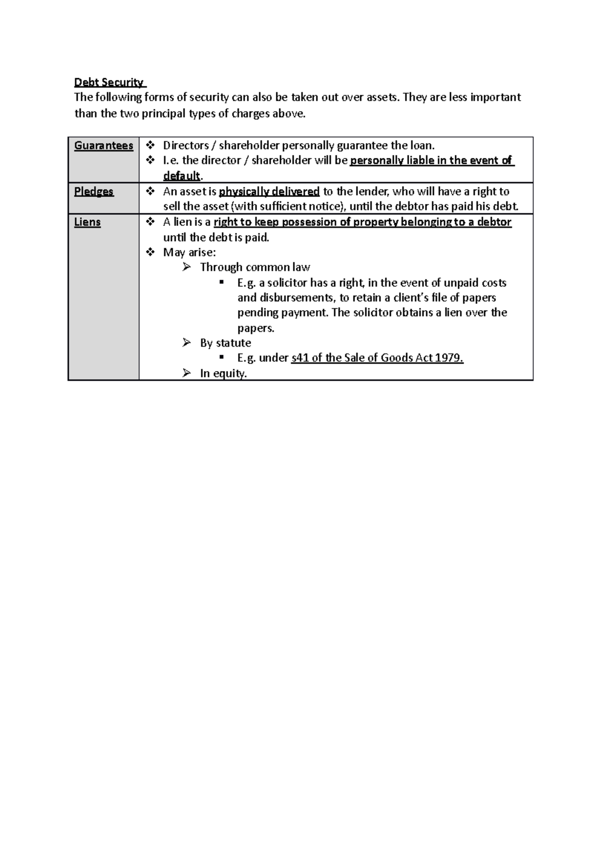 22. debt security - Lecture notes 22 - Debt Security The following ...