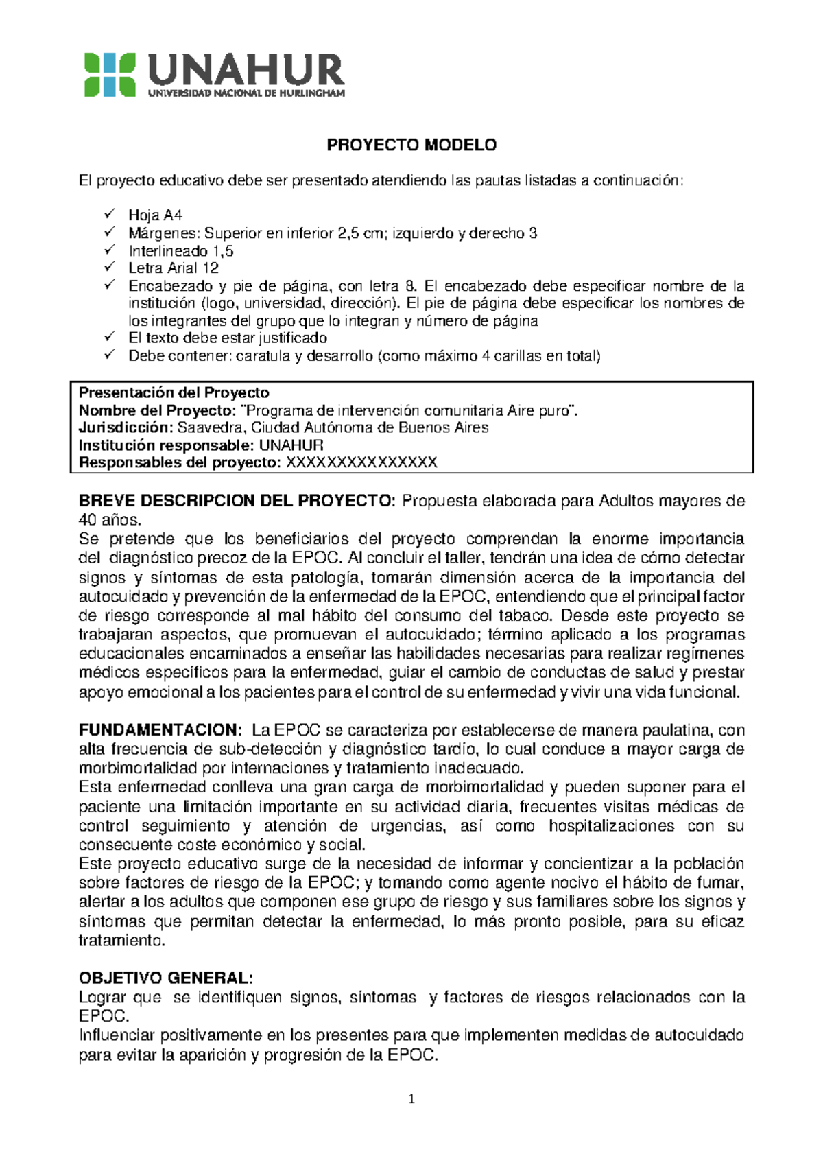 Proyecto Modelo - PROYECTO MODELO El proyecto educativo debe ser ...