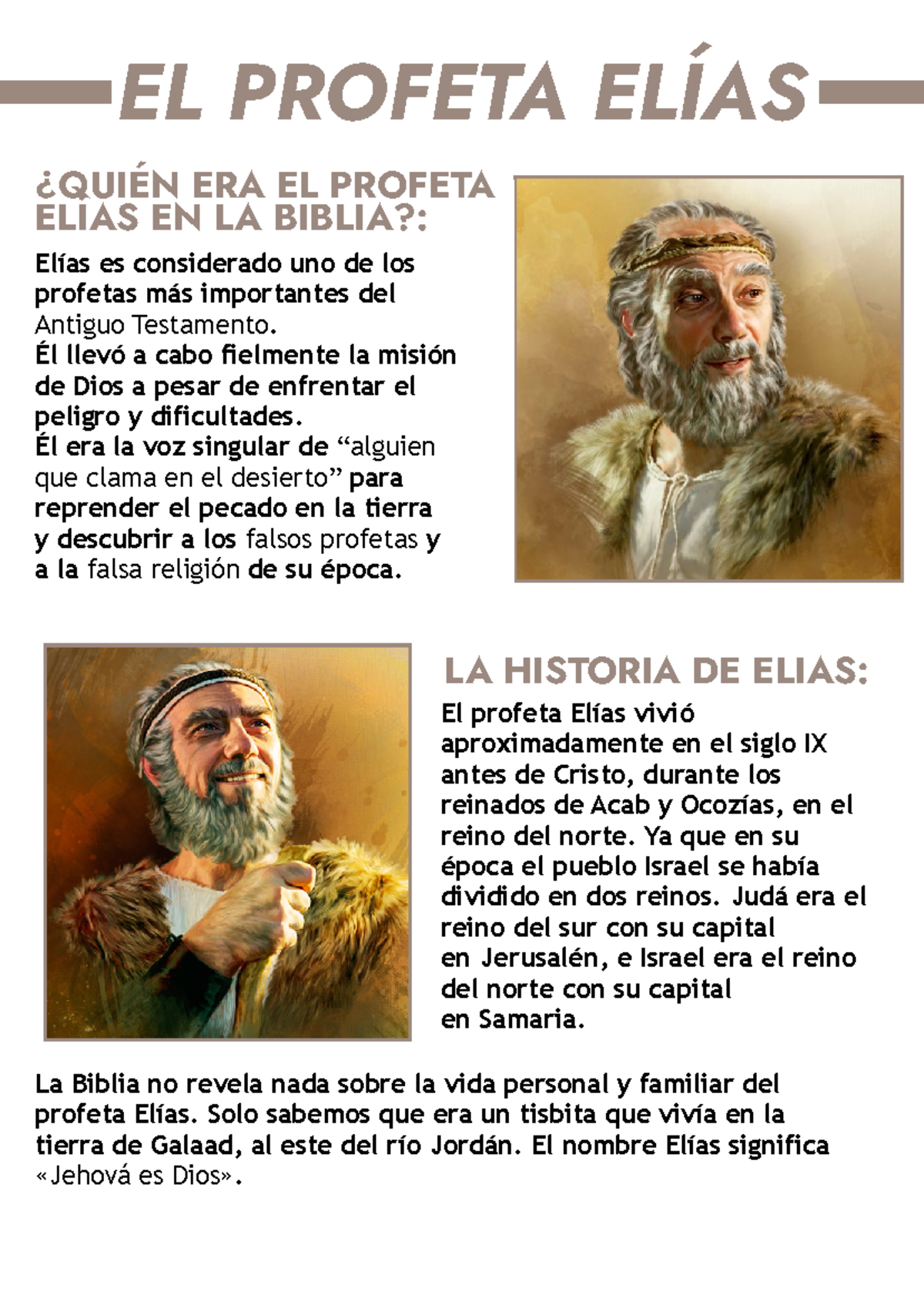 EL Profeta Elias - LLLLLLL - EL PROFETA ELÍAS ¿QUIÉN ERA EL PROFETA ...