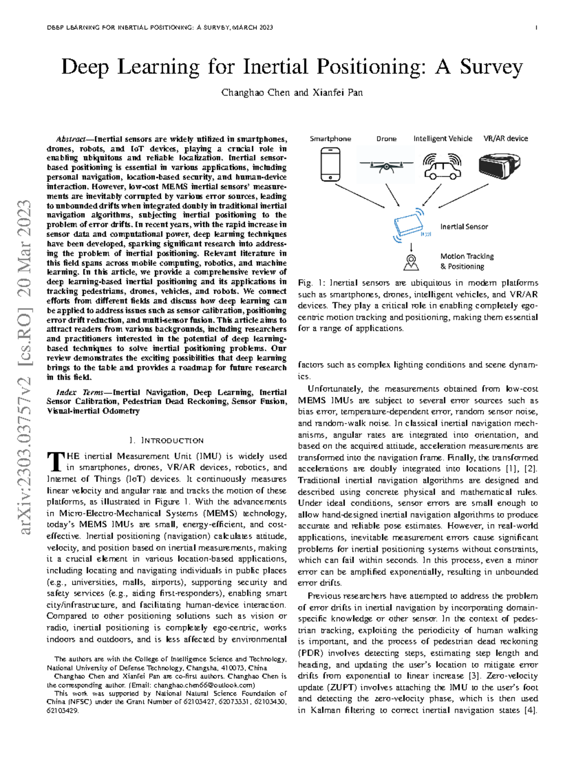 Deep learning for inertial position - Deep Learning for Inertial Positioning: A Survey Changhao ...