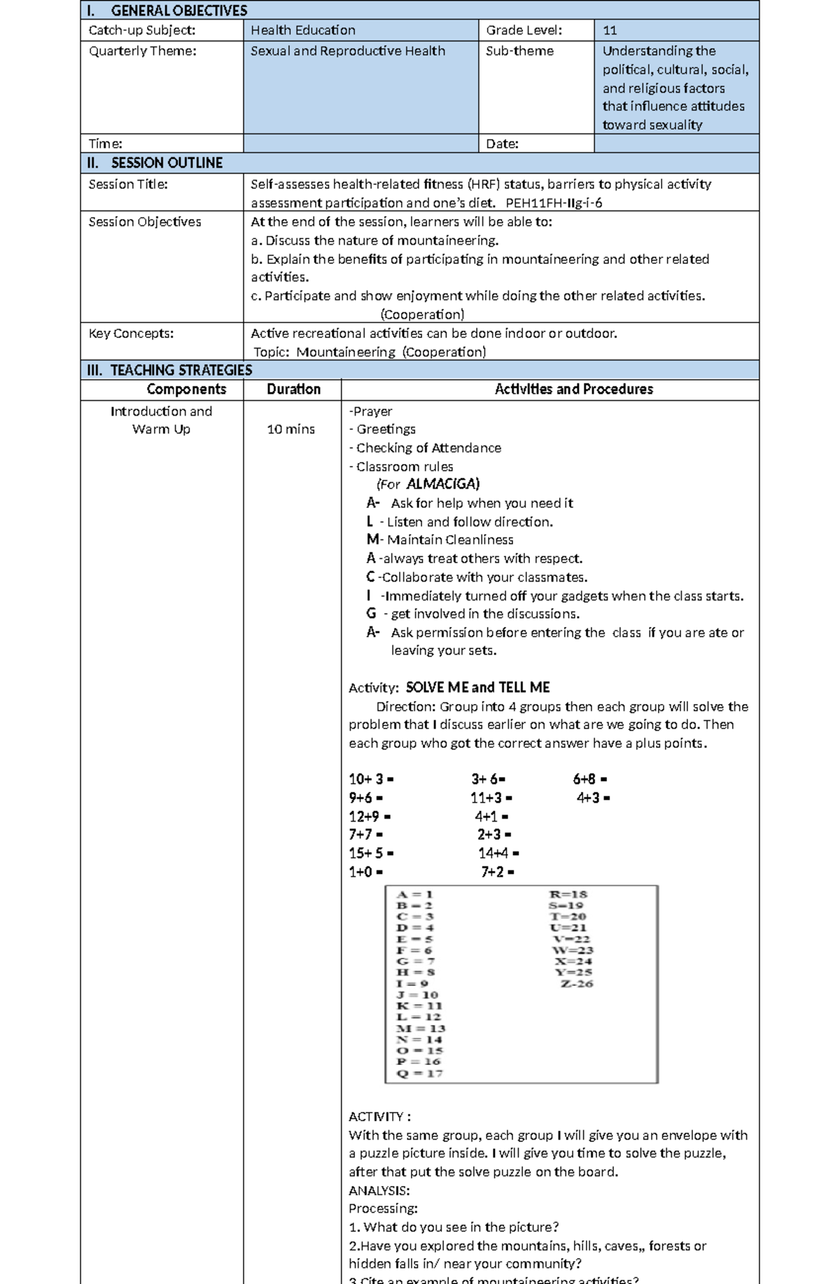 Catch-UP- Fridays- Teaching- Guide - Copy - I. GENERAL OBJECTIVES Catch ...
