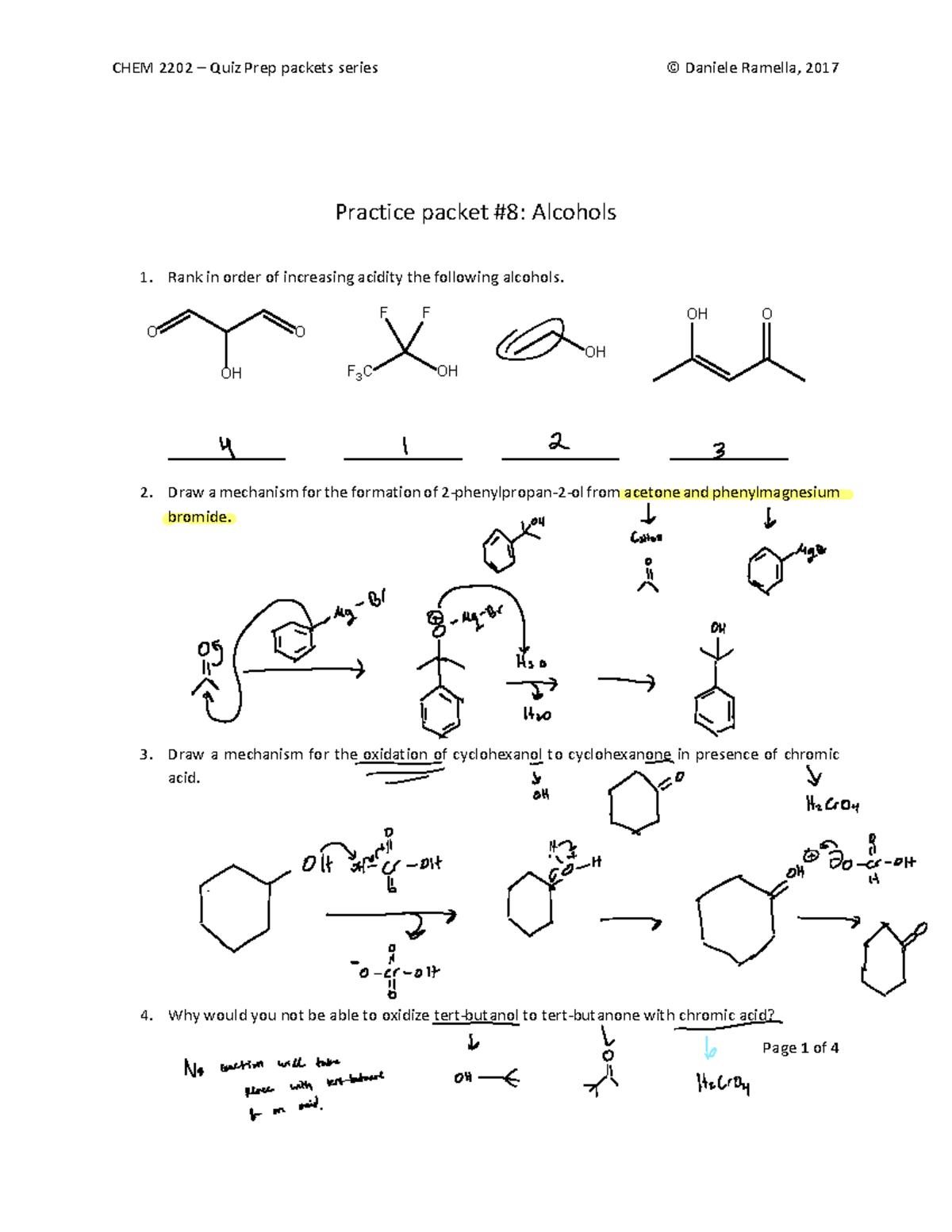 Quiz+prep+packet+8+-+alcohols - Page 1 of 4 Practice packet #8 ...