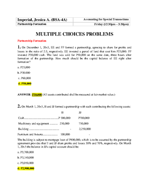 Intermediate Accounting Problems and Solutions 1 - The accounts shown ...