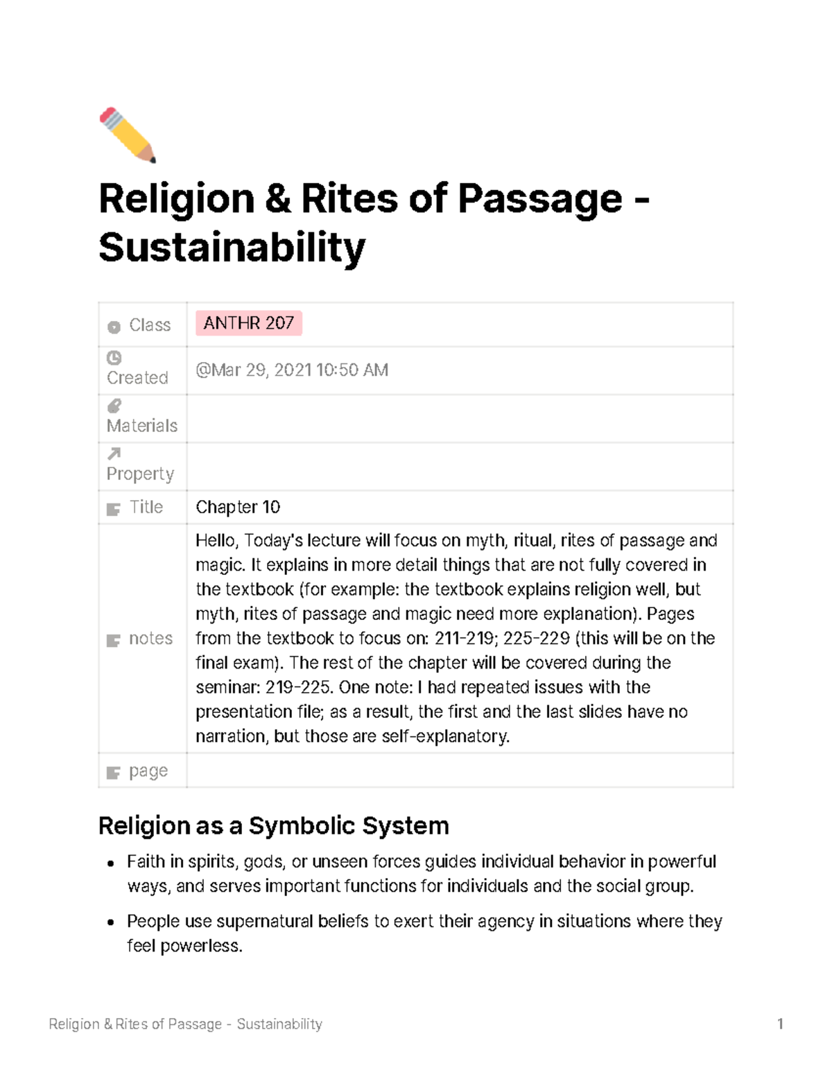 Religion Rites of Passage - Sustainability - Religion & Rites of ...