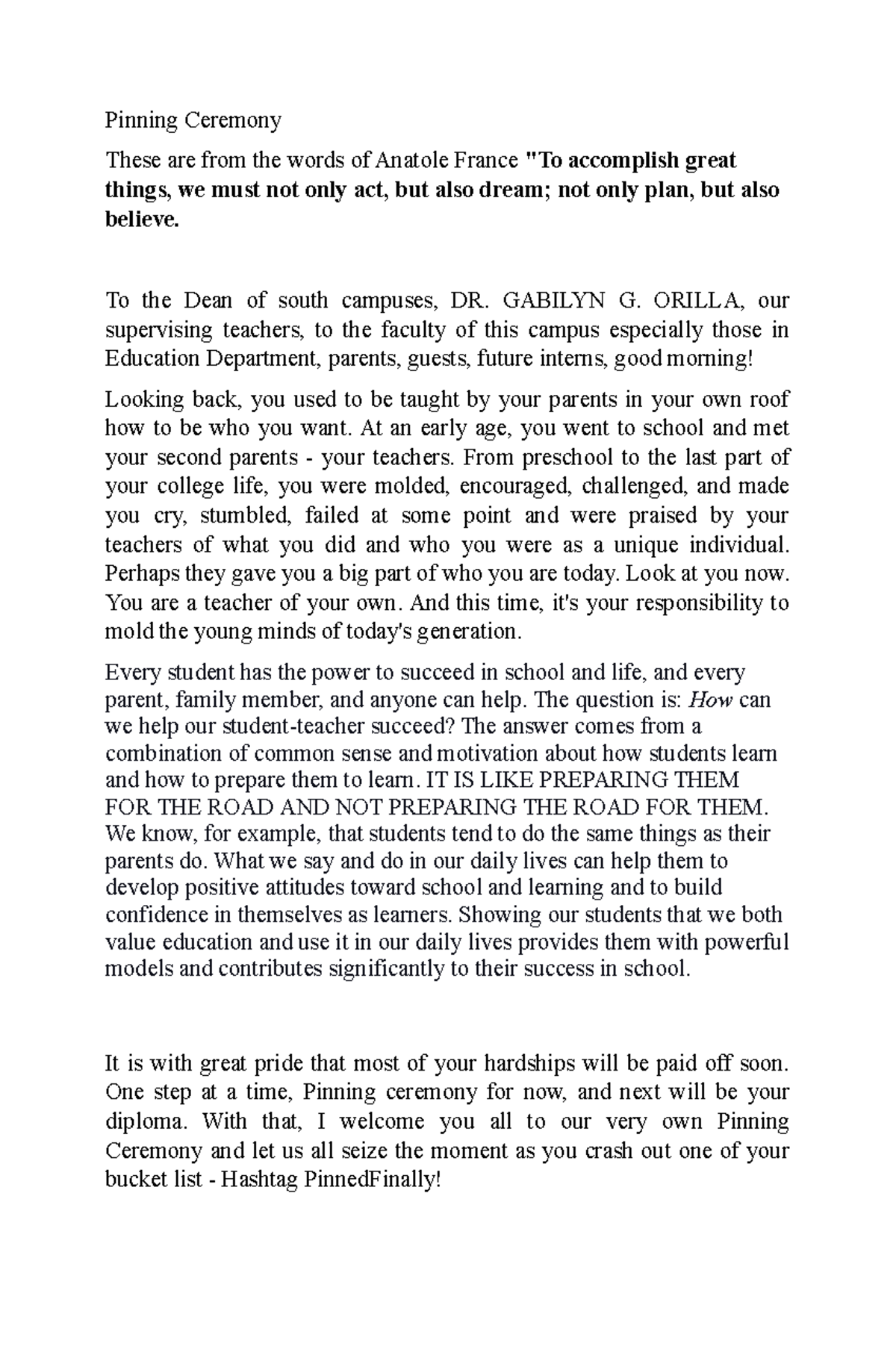 Pinning-Ceremony-vmessage - Pinning Ceremony These are from the words ...